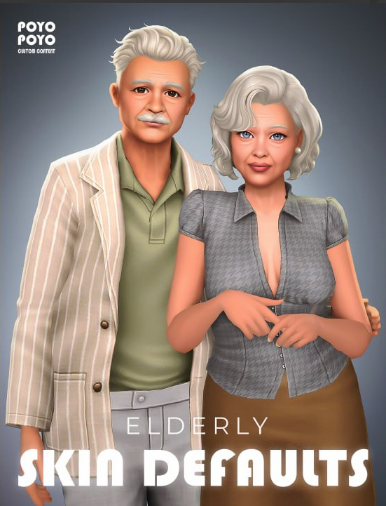 PoyoPoyo - Elderly Skin Defaults & Skinblends для Симс 4. Скачать мод