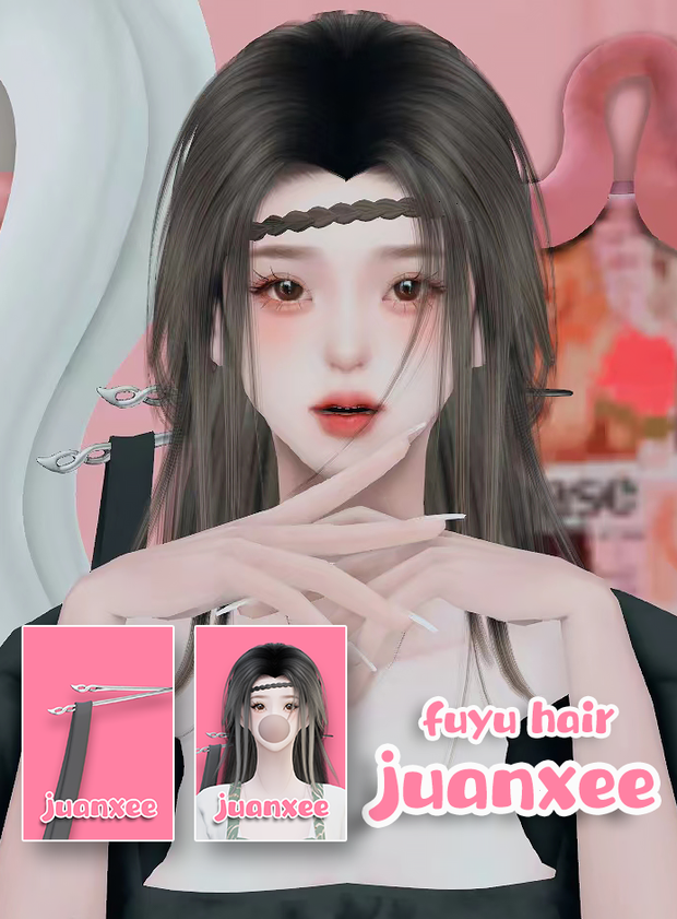 Прическа Juanxee_Fuyu hair для Симс 4. Скачать мод